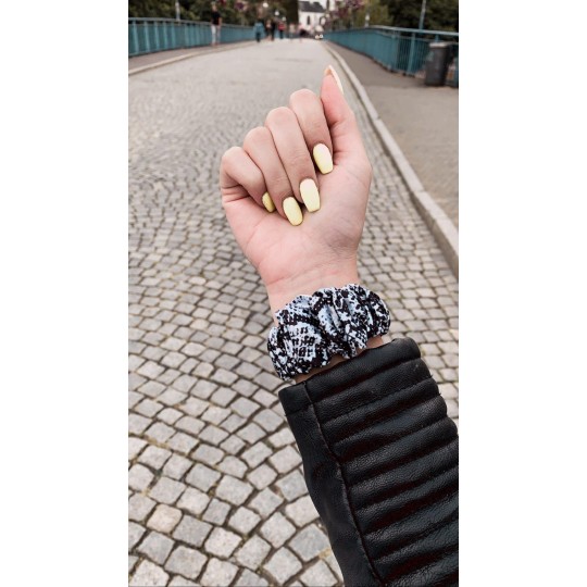 BRACELET CHOUCHOU PYTHON GRIS EN SOIE - GABRIEL RIVAZ